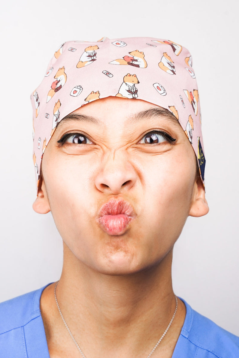 Little Fox Surgical Scrub Cap | 100% Cotton | Ships from USA | Dr. Woof ...