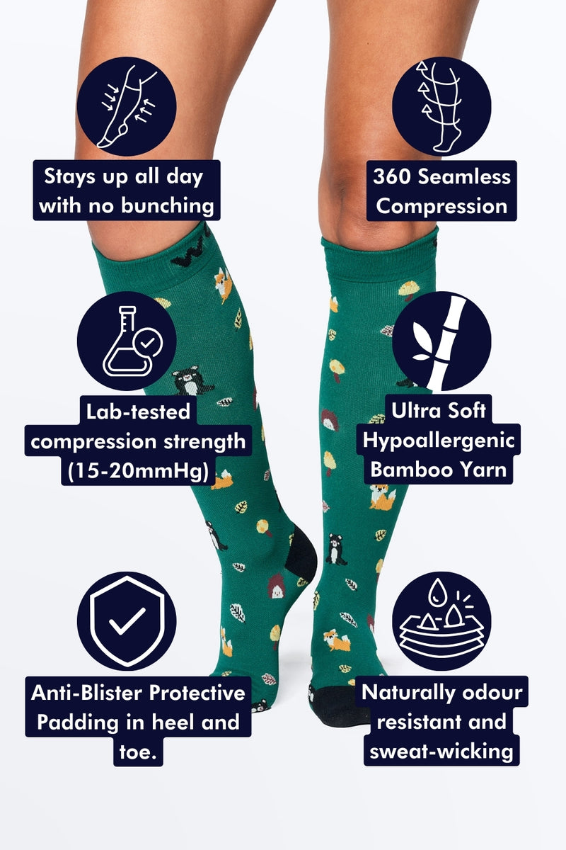 Woodland Moisture-Wicking Compression Socks | Dr. Woof Apparel