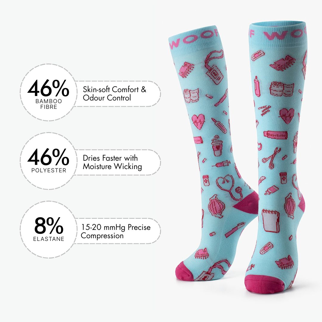 Just Med Things Bamboo Compression Socks | Dr. Woof Apparel