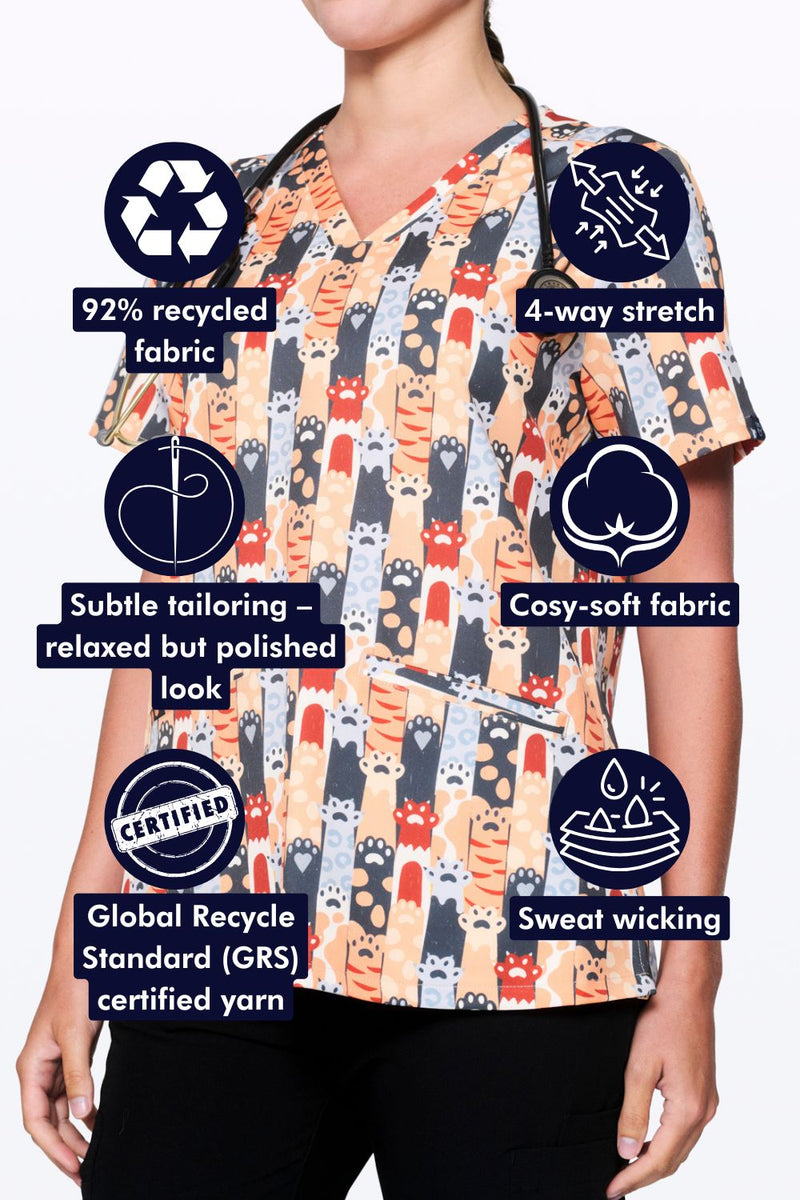 Paw Print - Fun Printed Scrub Tops and Joggers | Dr Woof Apparel