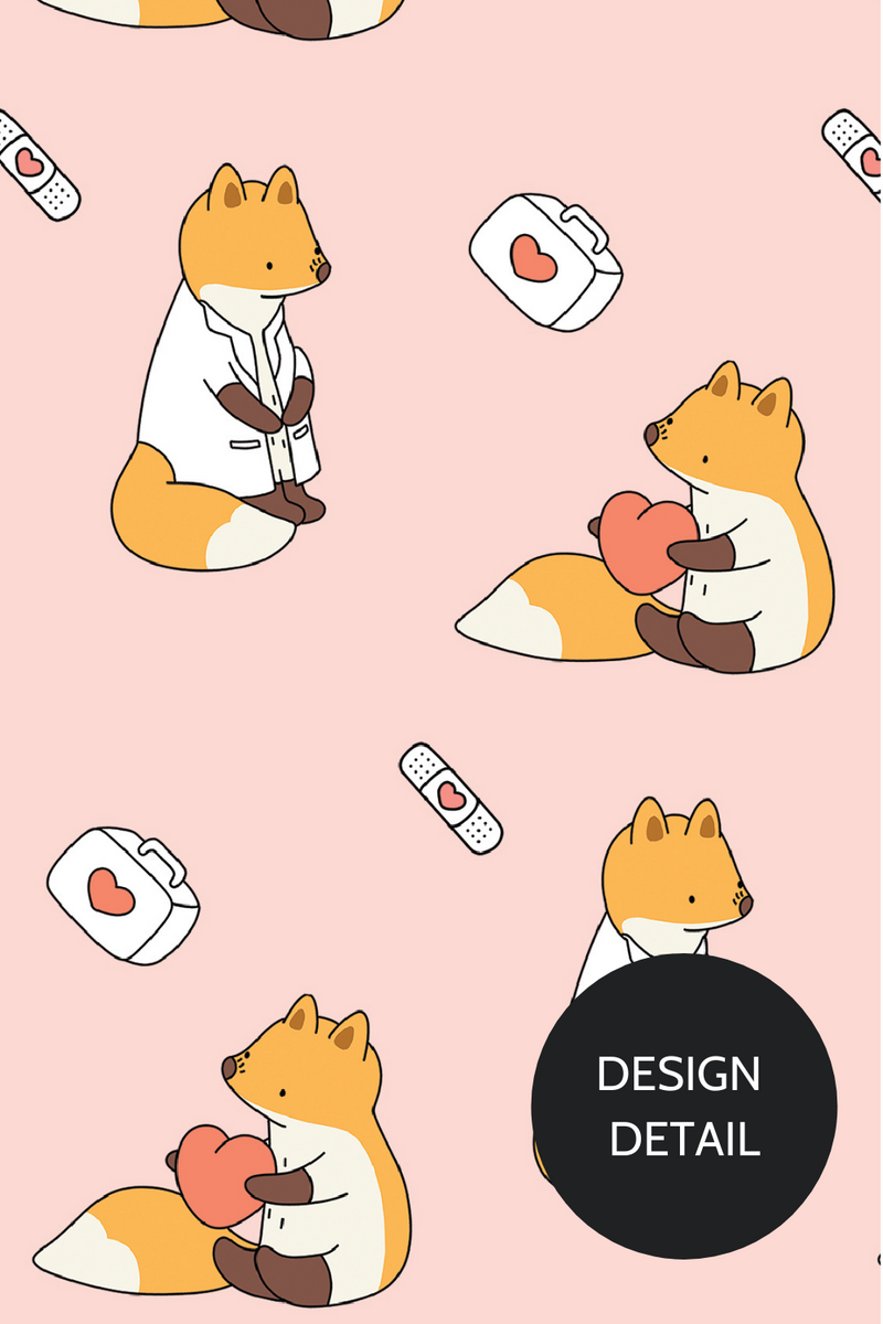 Little Fox Surgical Scrub Cap | 100% Cotton | Ships from USA | Dr. Woof ...